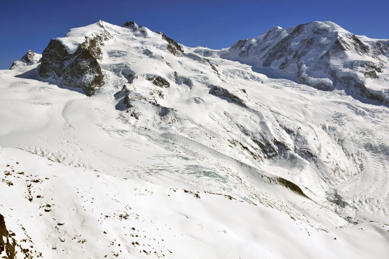 Monte Rosa and Liskamm stock image. Image of glacier - 14132771