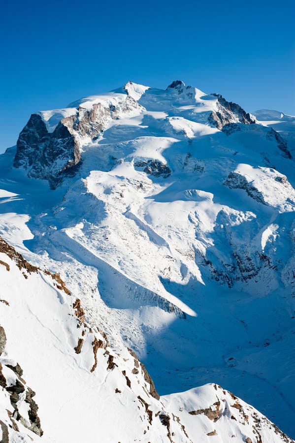 Monte Rosa mountain peak stock photo. Image of swiss - 12334096