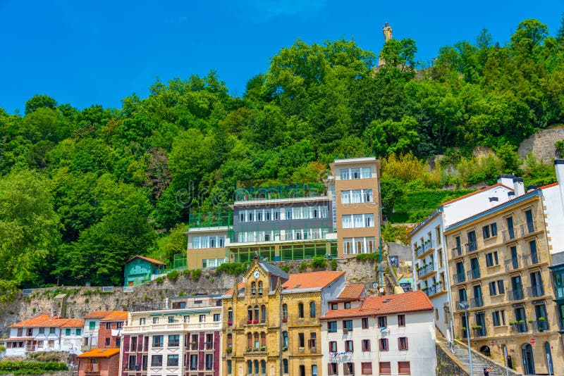Monte Urgull at Spanish Town San Sebastian Stock Image - Image of ...
