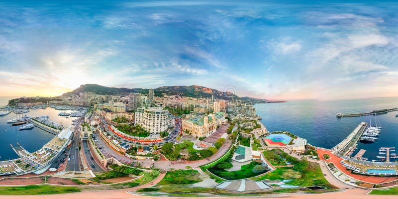 Montecarlo. Aerial View of Monaco Skyline at Sunset Stock Photo - Image ...