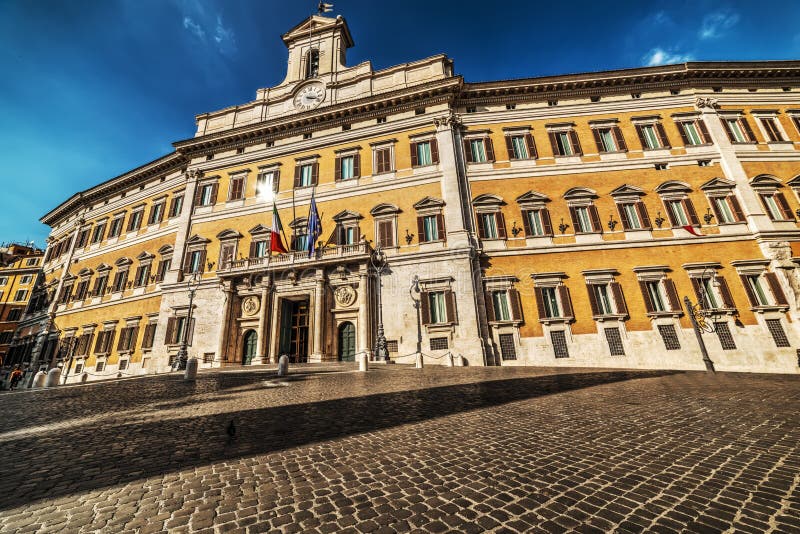 Montecitorio Square in Rome Stock Photo - Image of famous, ancient ...