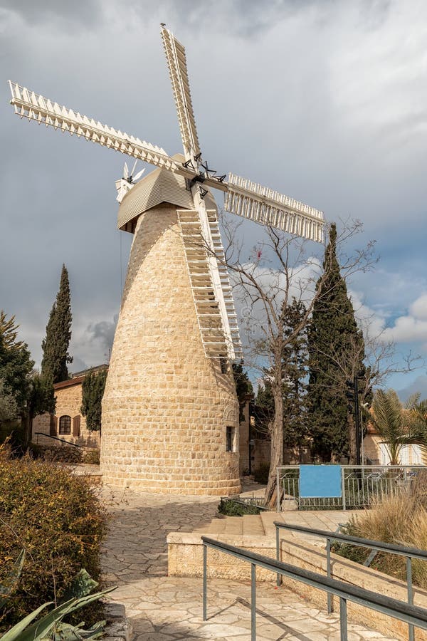 The Montefiore Windmill in Jerusalem Stock Photo - Image of mill ...