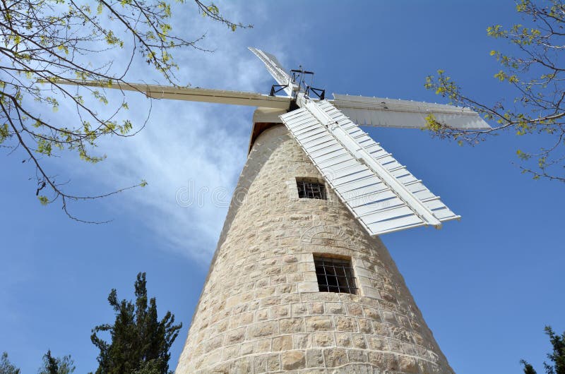 Montefiore Windmill in Jerusalem Stock Photo - Image of jerusalem ...