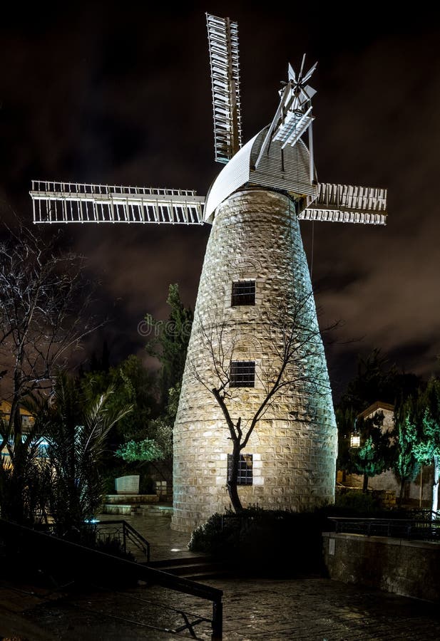 Montefiore Windmill in Jerusalem Stock Photo - Image of jerusalem ...