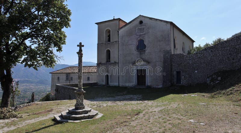 Montella - Complesso Del Monte Stock Photo - Image of monastery, blue ...