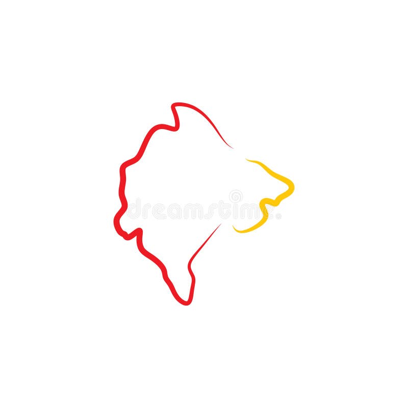 Montenegro Country Map Vector Logo Icon Stock Vector - Illustration of ...