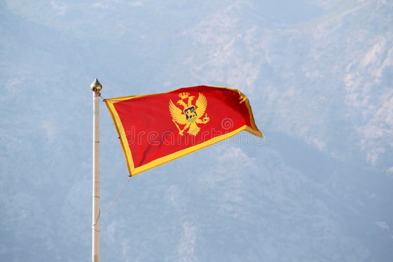 Montenegro Flag in Kotor Citadel, Montenegro Stock Photo - Image of ...