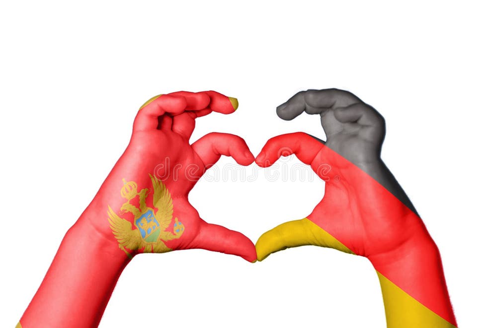 Montenegro Germany Heart, Hand Gesture Making Heart Stock Photo - Image ...