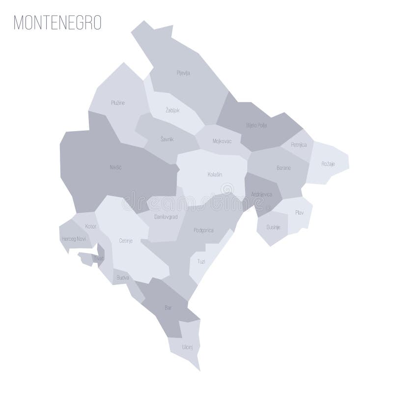 Montenegro Political Map of Administrative Divisions Stock Vector ...