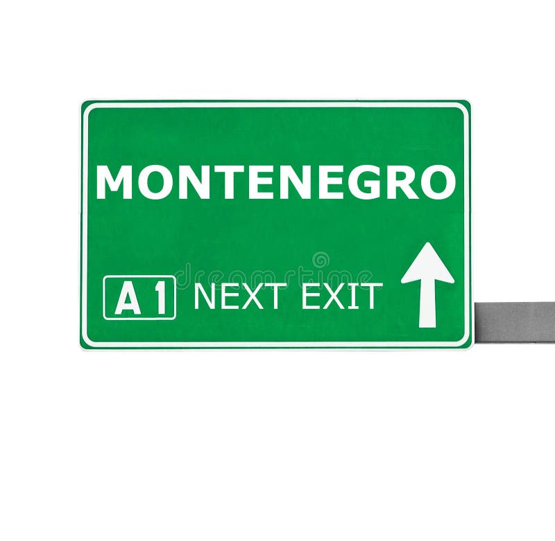 MONTENEGRO Road Sign Against Clear Blue Sky Stock Image - Image of ...