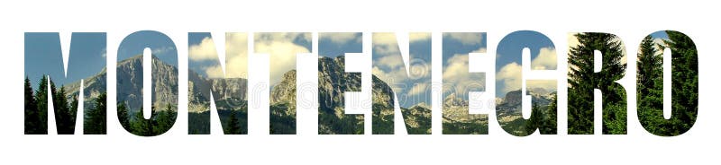 Montenegro Sign Transparent Letters Landscape Stock Image - Image of ...