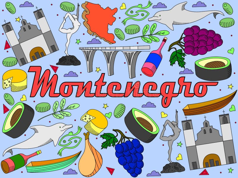 Montenegro Vector Illustration Stock Vector - Illustration of geography ...