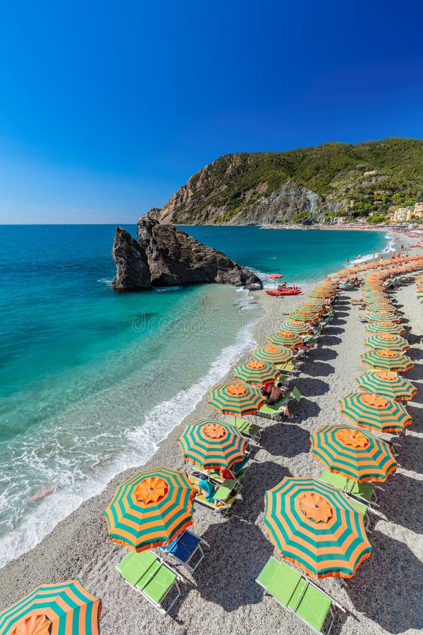 Monterosso Al Mare Beach in Cinque Terre, Italy Stock Image - Image of ...