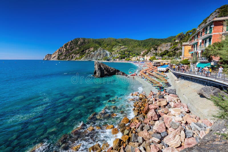 Monterosso Al Mare Beach in Cinque Terre, Italy Stock Image - Image of ...