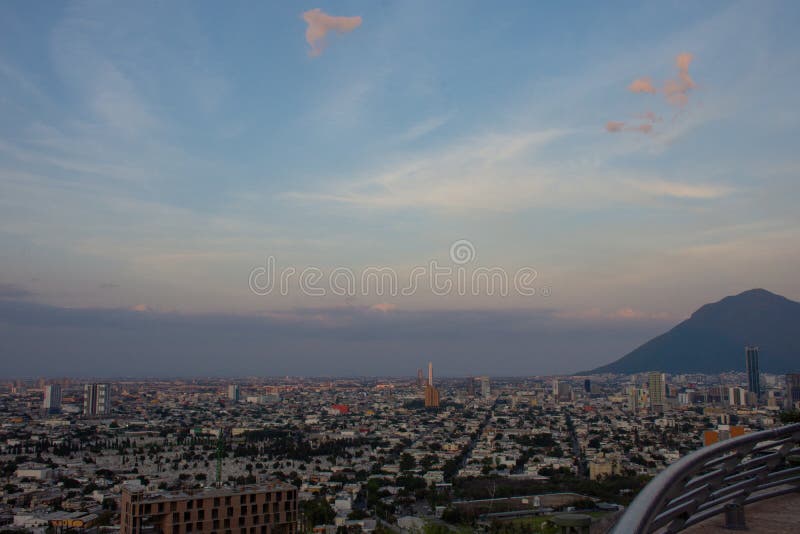 Monterrey, México. 05-26-2021. View of the City of Monterrey at Sunset ...