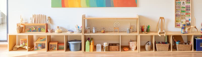 Montessori Art Corner with Openended Creativity and Supplies Panoramic ...