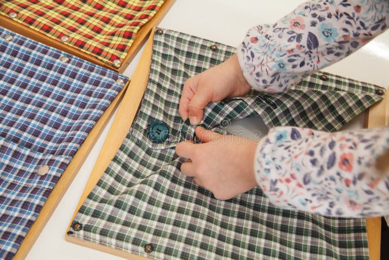 Montessori dressing frames stock photo. Image of children - 207045628