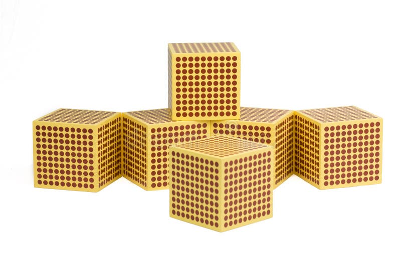 Montessori Golden Beads - 1000 Cube Stock Photo - Image of build, math ...