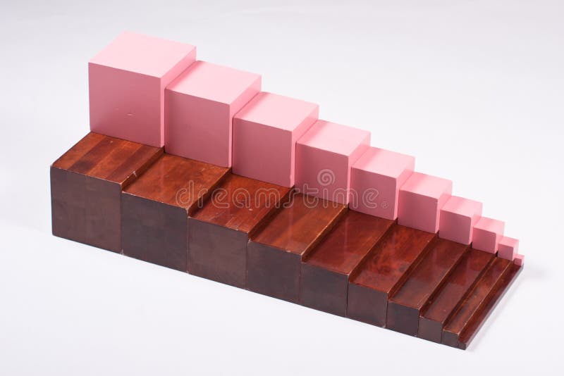Montessori Pink Cubes stock image. Image of isolated - 30379991