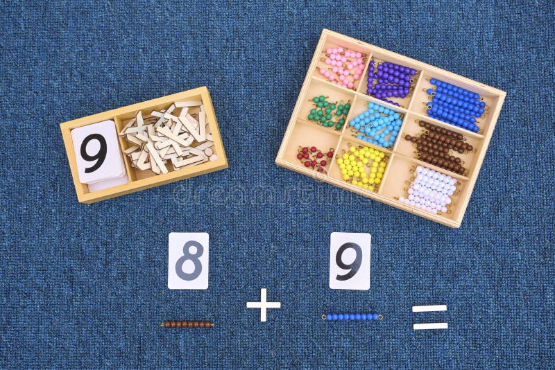 Montessori Material To Present Addition Operations in Schools Stock ...