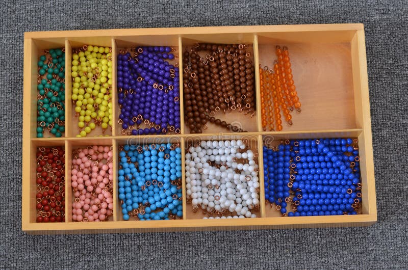 Montessori Pearl Beads Material Stock Image - Image of learn, material ...