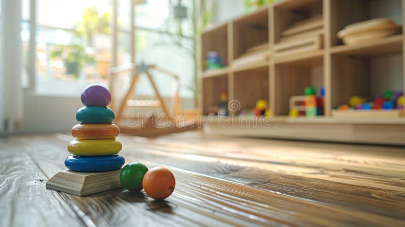 Montessori Teaching Pedagogy , Kid Play Concept, Generated AI Stock ...