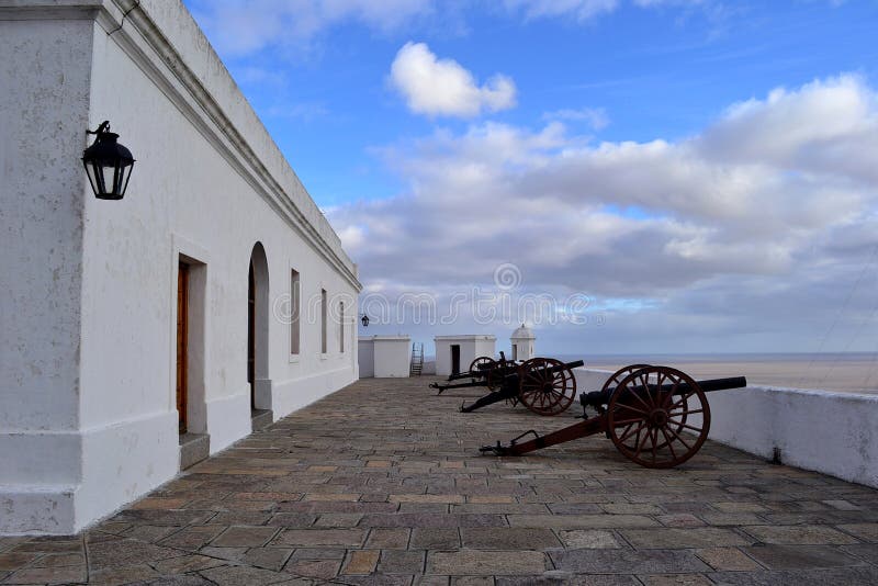 Montevideo old fortress stock image. Image of cannons - 66229253