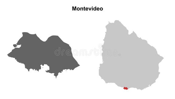 Montevideo outline map stock illustration. Illustration of area - 379018525