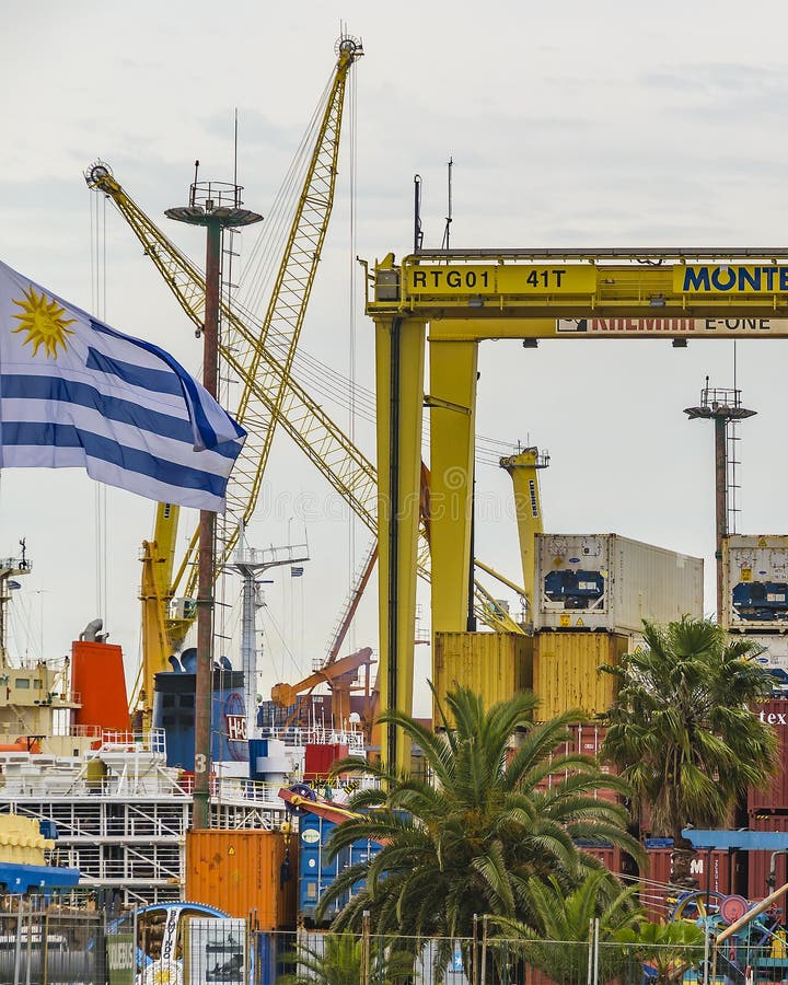 Container Loading, Montevideo Port Editorial Stock Photo - Image of ...
