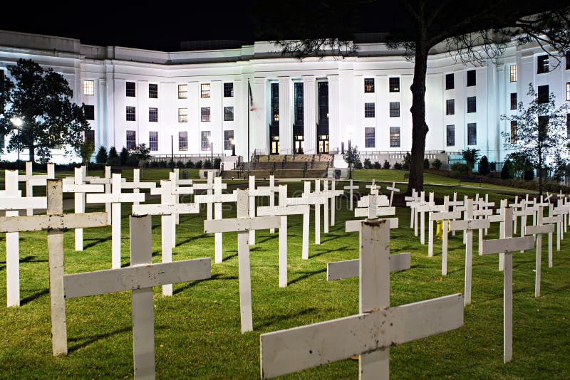 Montgomery Alabam Downtown at Night Time Stock Photo - Image of blue ...