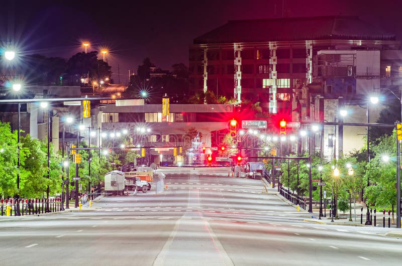 Downtown Montgomery With Wide Street, Car Parked And Buildings In The ...