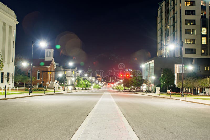 Montgomery Alabam Downtown at Night Time Editorial Stock Photo - Image ...