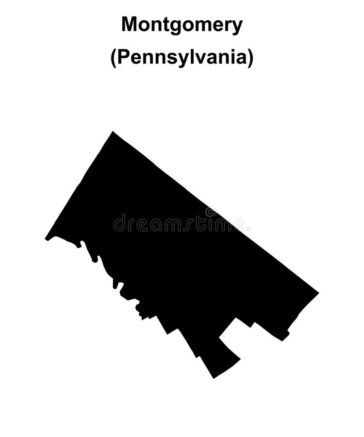 Montgomery outline map stock vector. Illustration of region - 361755532