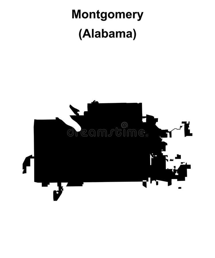Montgomery outline map stock vector. Illustration of outline - 357148331