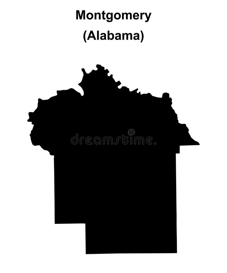 Montgomery outline map stock illustration. Illustration of vector ...