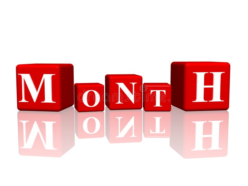 Month in 3d cubes stock illustration. Illustration of numerical - 16067096