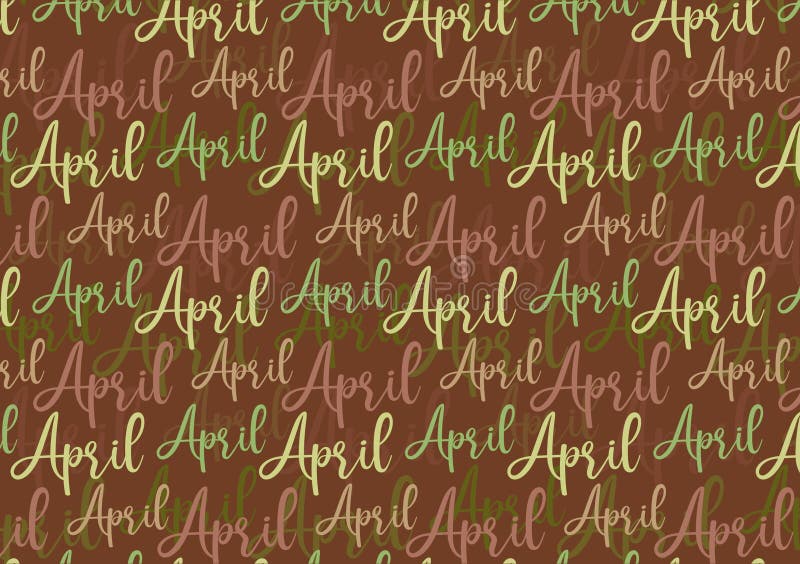 Month of April Text Pattern Wallpaper Stock Illustration - Illustration ...