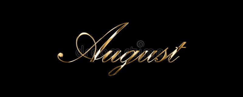 Month August golden text stock illustration. Illustration of happy ...