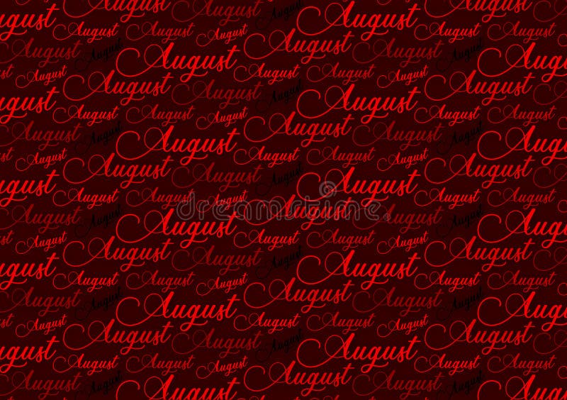 Month of August Text Pattern Wallpaper Stock Illustration ...
