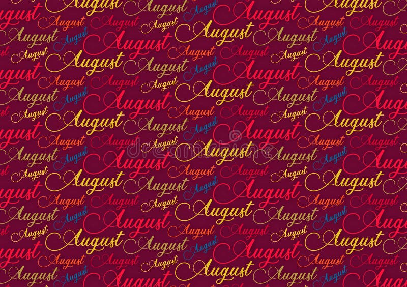 Month of August Text Pattern Wallpaper Stock Illustration ...