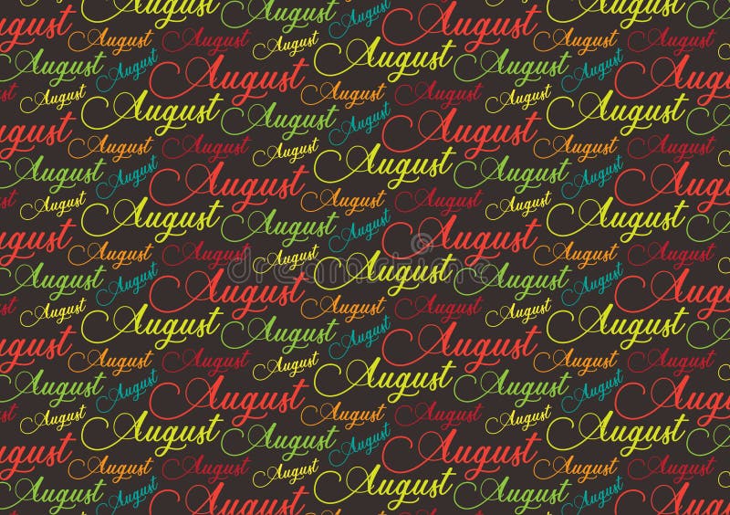 Month of August Text Pattern Wallpaper Stock Illustration ...