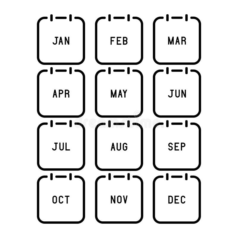 Month Calendar Flat Icon on White Background Stock Vector ...