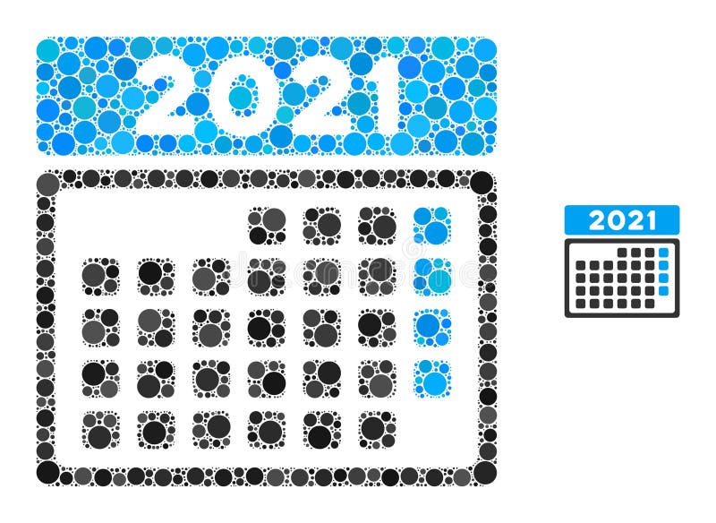 2021 Month Calendar Mosaic of Round Points Stock Illustration ...