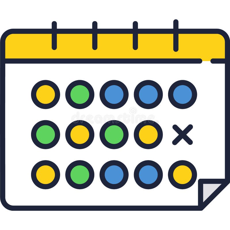 Month Calendar Vector Icon Week Schedule Plan Stock Vector ...