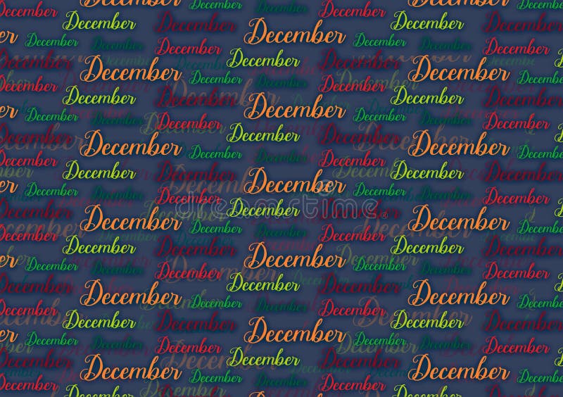 Month of December Text Pattern Wallpaper Stock Illustration ...