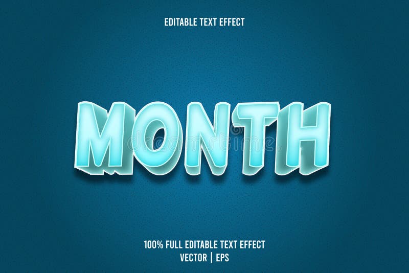 Month Editable Text Effect Modern Style Stock Vector - Illustration of ...