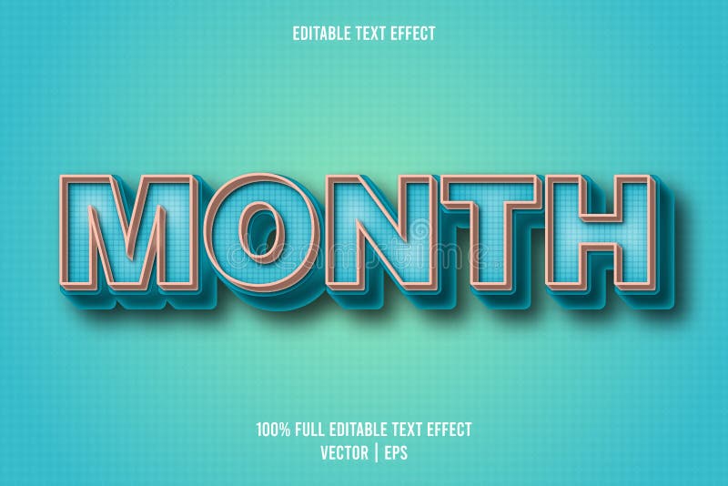 Month Editable Text Effect Retro Style Stock Vector - Illustration of ...