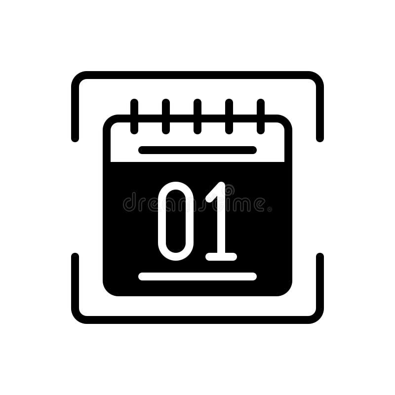Black Solid Icon for Month, Period of Time and Calendar Stock Vector ...