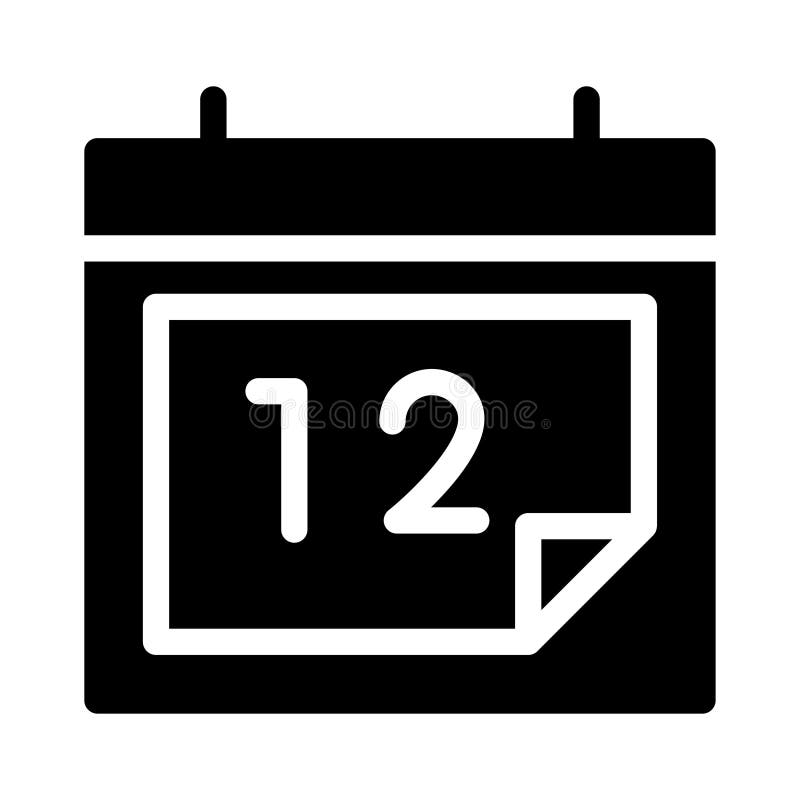 Month Glyph Flat Vector Icon Stock Vector - Illustration of office ...