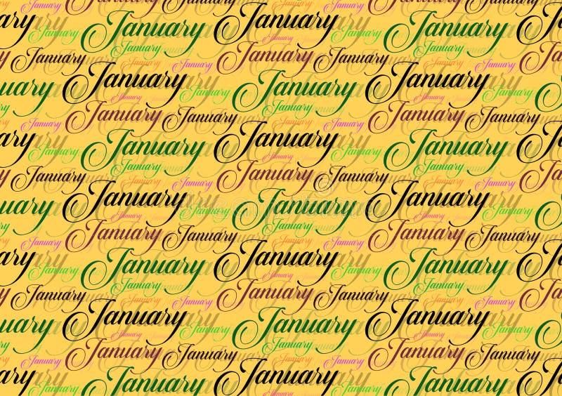 Month of January Text Pattern Wallpaper Stock Illustration ...